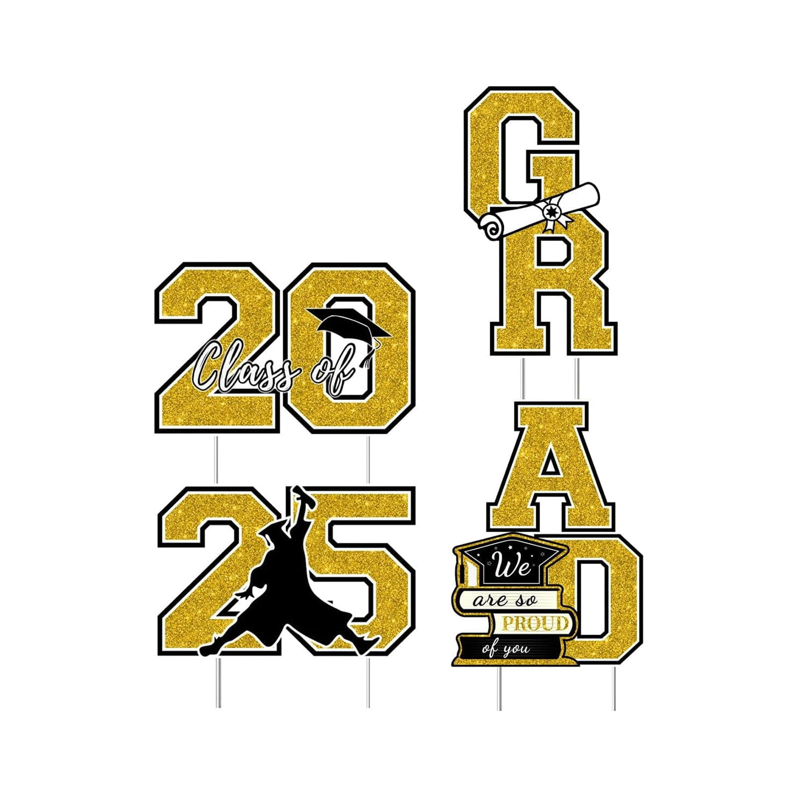2025 Graduation Yard Sign Set Celebrate Your Graduate with Class of ...