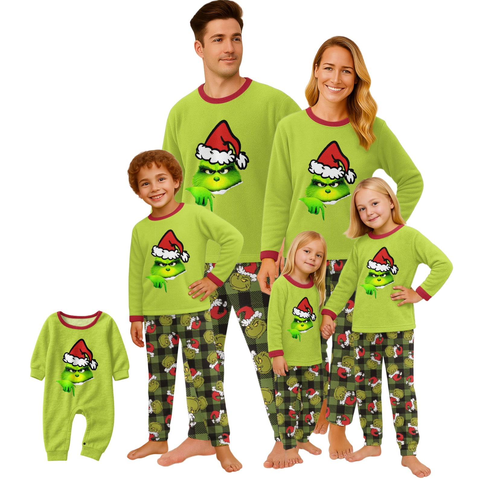 2025 Grincch Christmas Family Pajamas Matching Sets, Fun Holiday Pjs ...