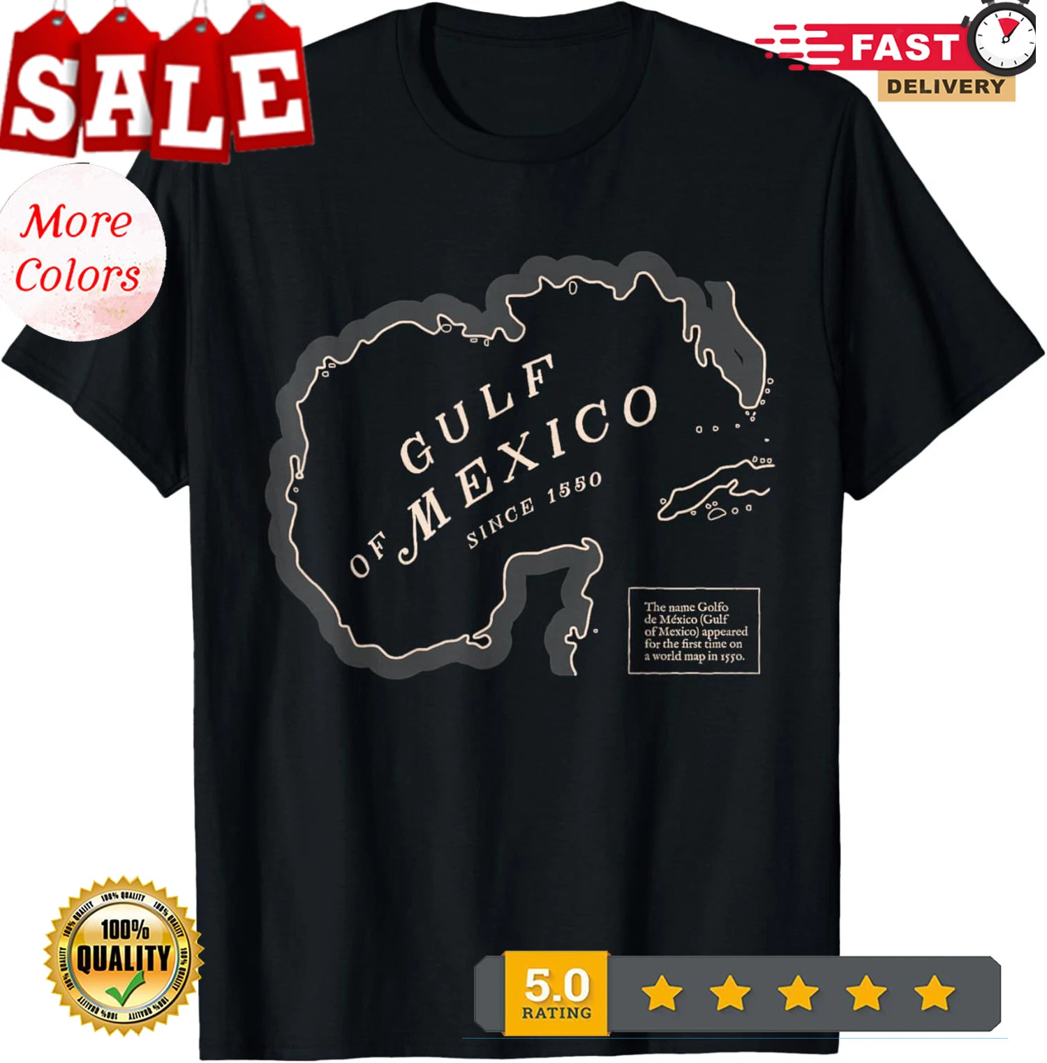 2025/Gulf of Mexico Since 1550 Historic Map by GU - Walmart.com