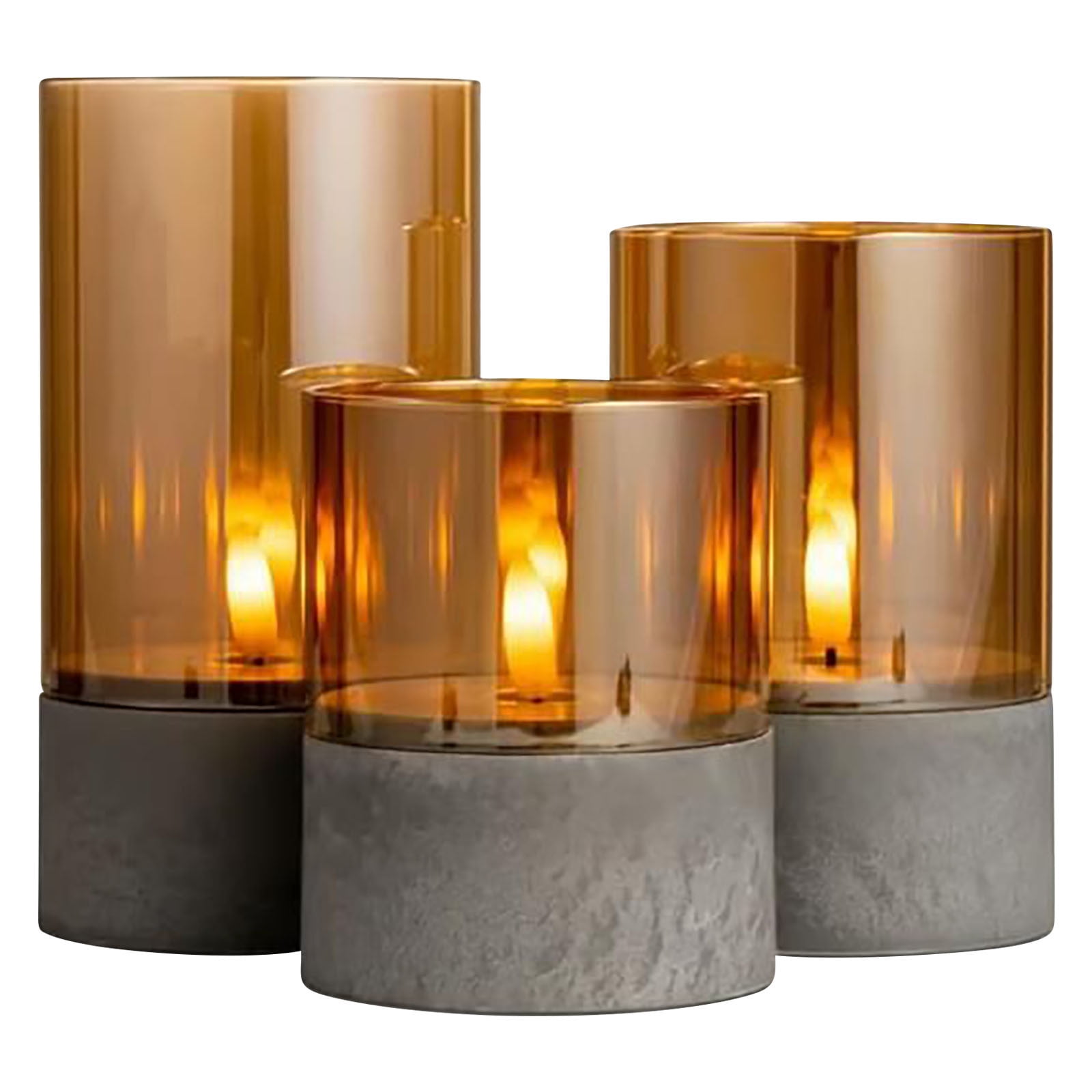2025 HOT SALE!Gold Glass LED Candles,Outdoor Imitation Cement Glass ...