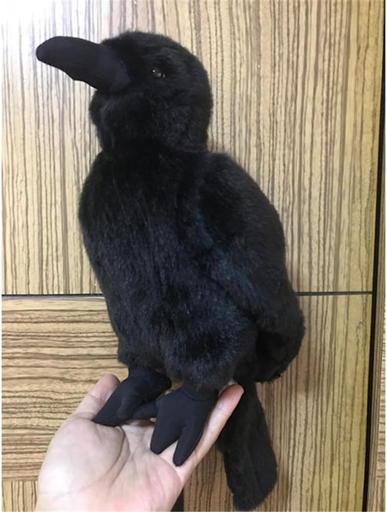 2025 Halloween 10" Realistic Crow Plush, Cute Black Raven Stuffed ...