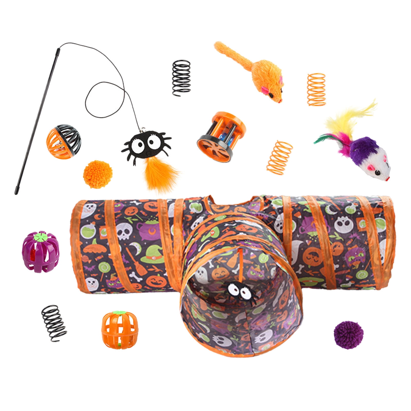 2025 Halloween Cat Tunnel Toy | 3-Way Foldable Indoor Play Set ...