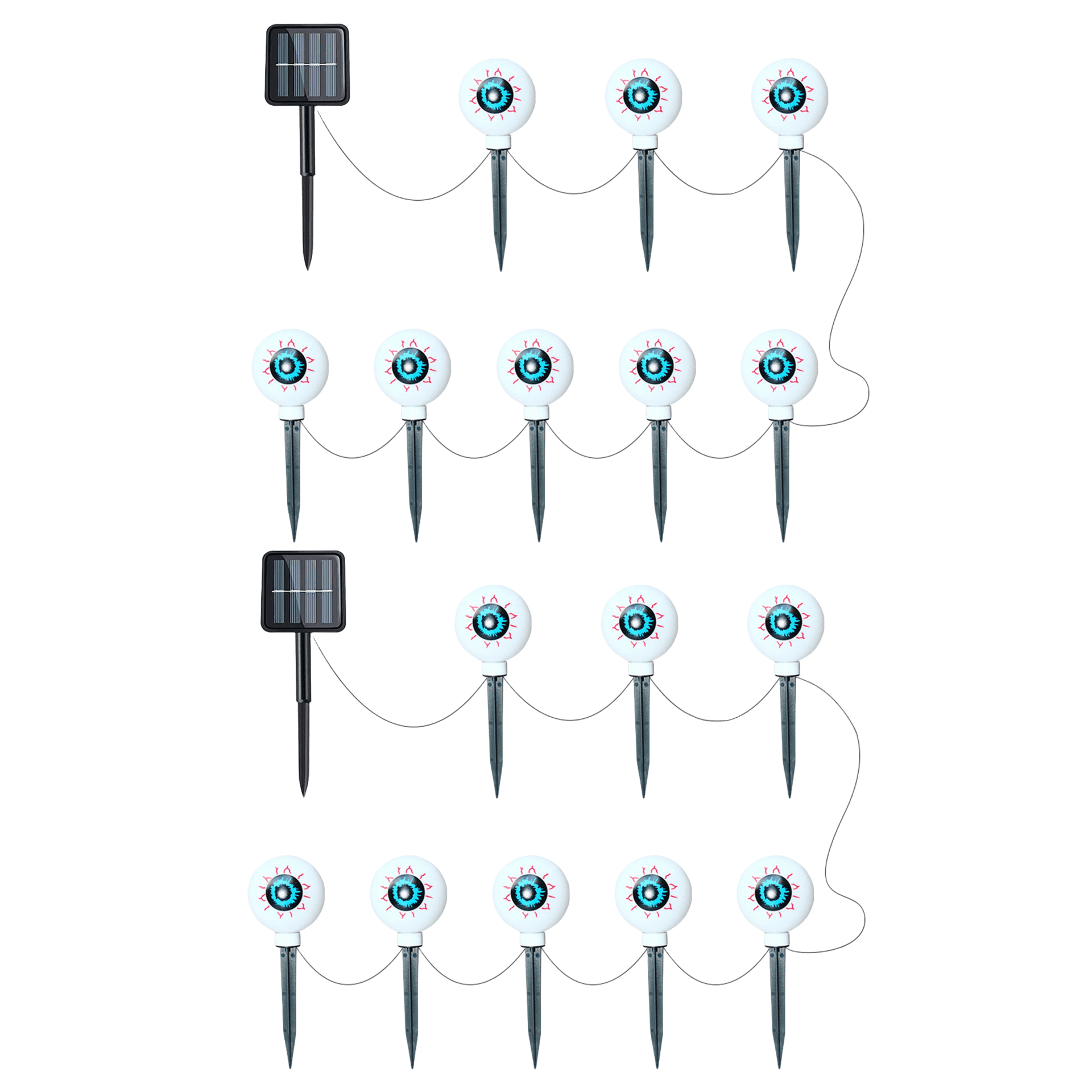 2025 Halloween Decorations Outdoor Solar Scary Eyeball Lights,2PACKS ...