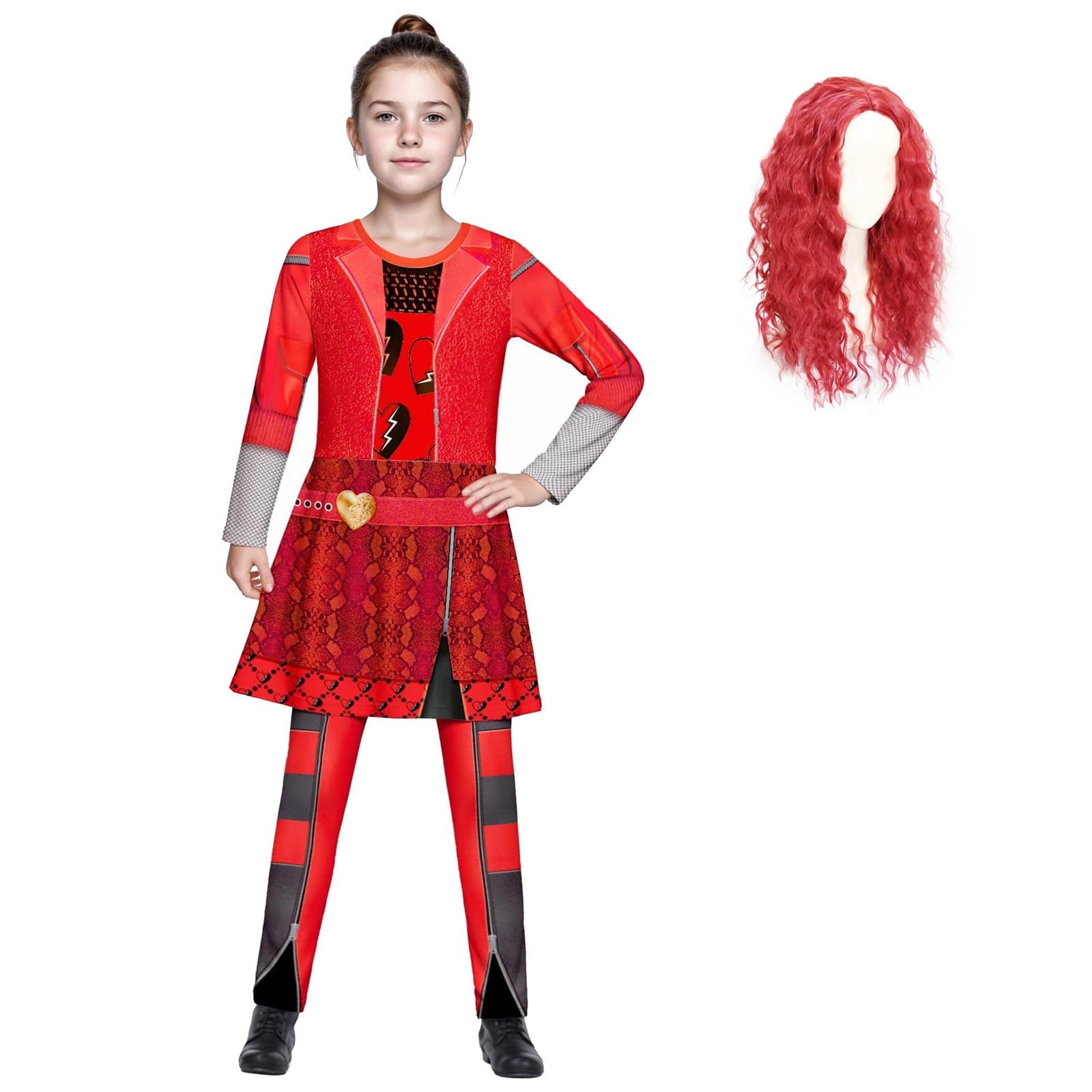 2025 Halloween Descendants Costumes for Girls, Red Costume from ...