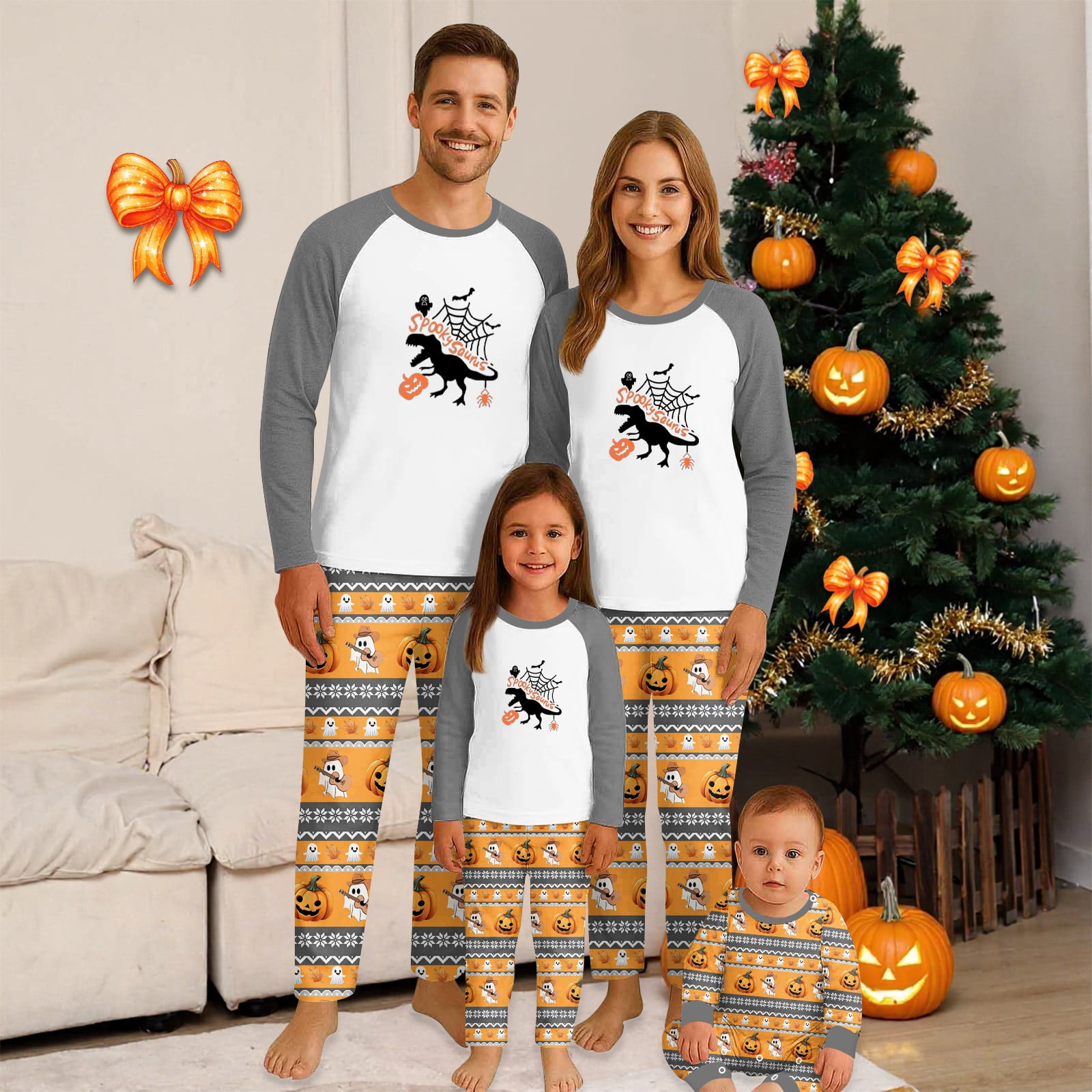 2025 Halloween Family Matching Pajamas Set - Boo,Pumpkin & Fall Themed ...