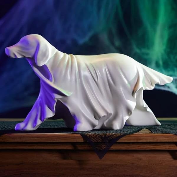 2025 Halloween Ghost Dog Figurine with Night Light,3D Spooky Ghosts ...