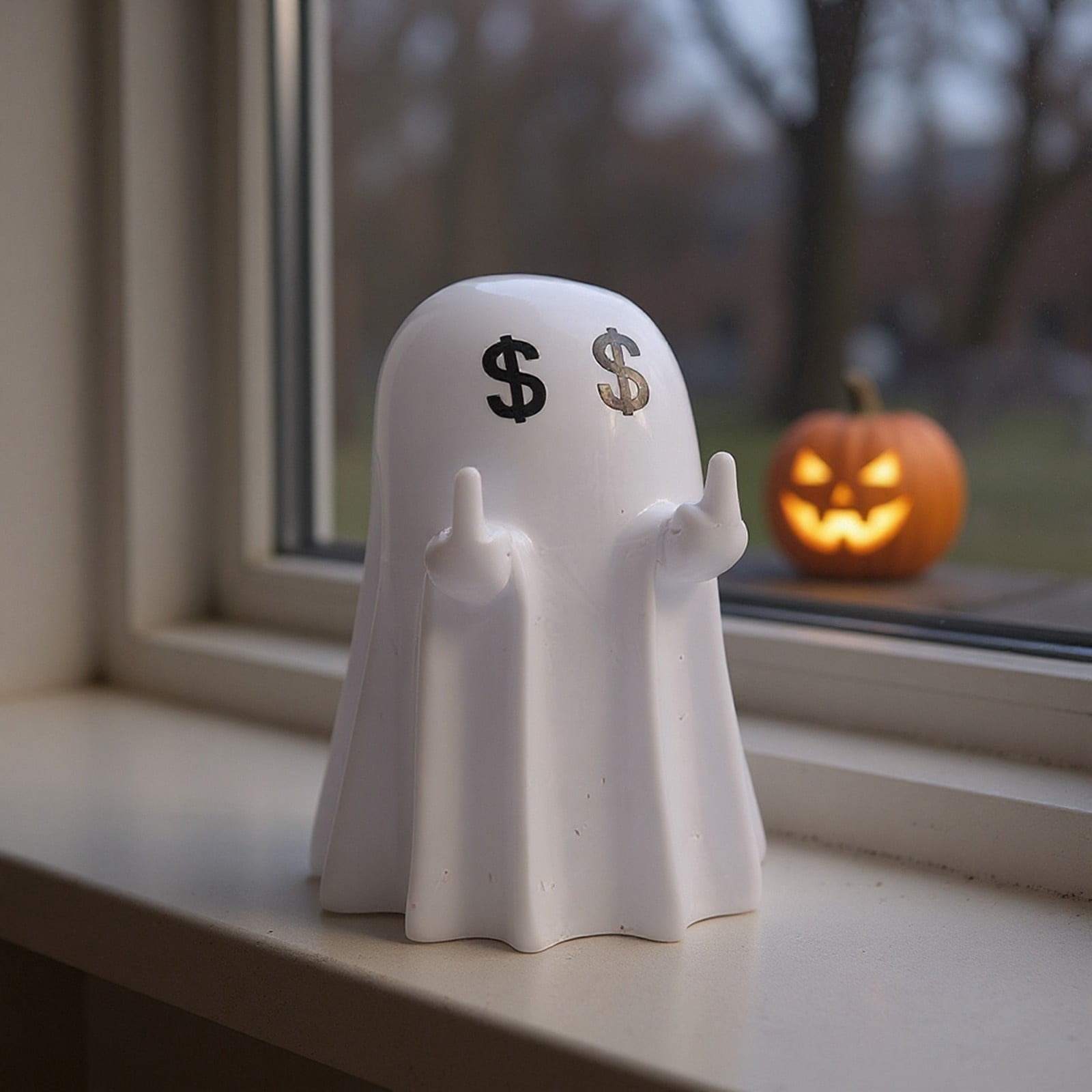 2025 Halloween Ghost Figurine Cute Spooky Resin Ghost Statue Funny ...