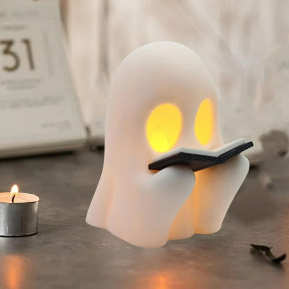 Jollup Cute Ghost Reading Lantern - Boo, 3D Resin Ghost Night Light ...