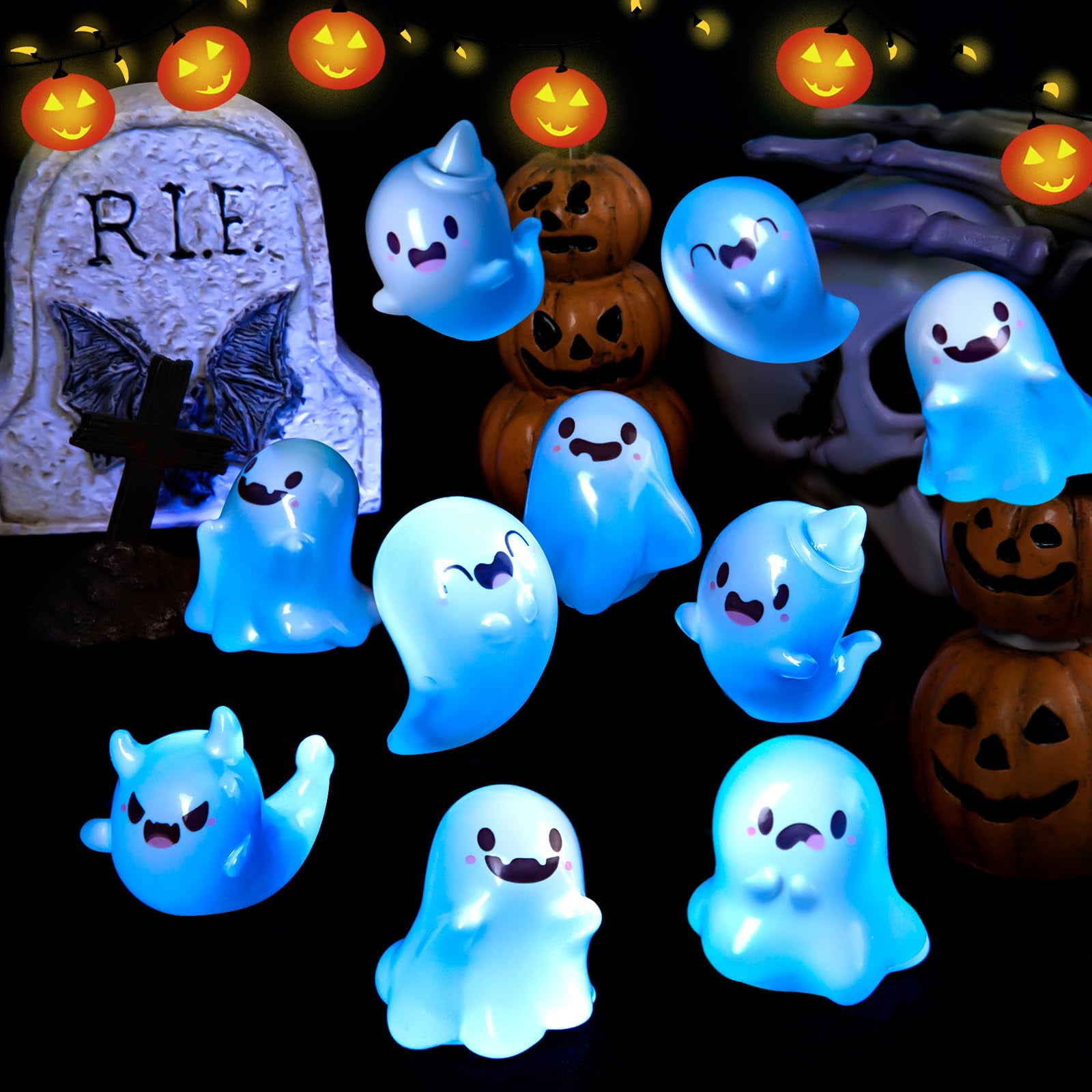 2025 Halloween Glow in The Dark Mini Resin Ghosts Blind Box, Luminous ...