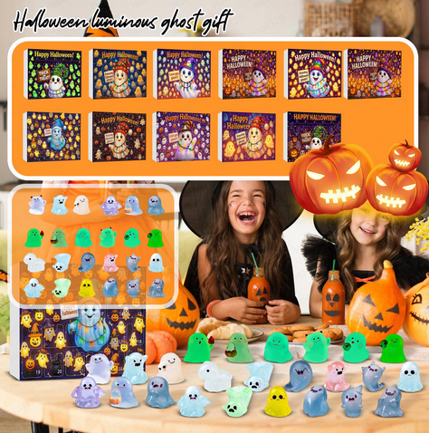2025 Halloween Glow-in-The-Dark Ghost Countdown Calendar, 24 Days of ...
