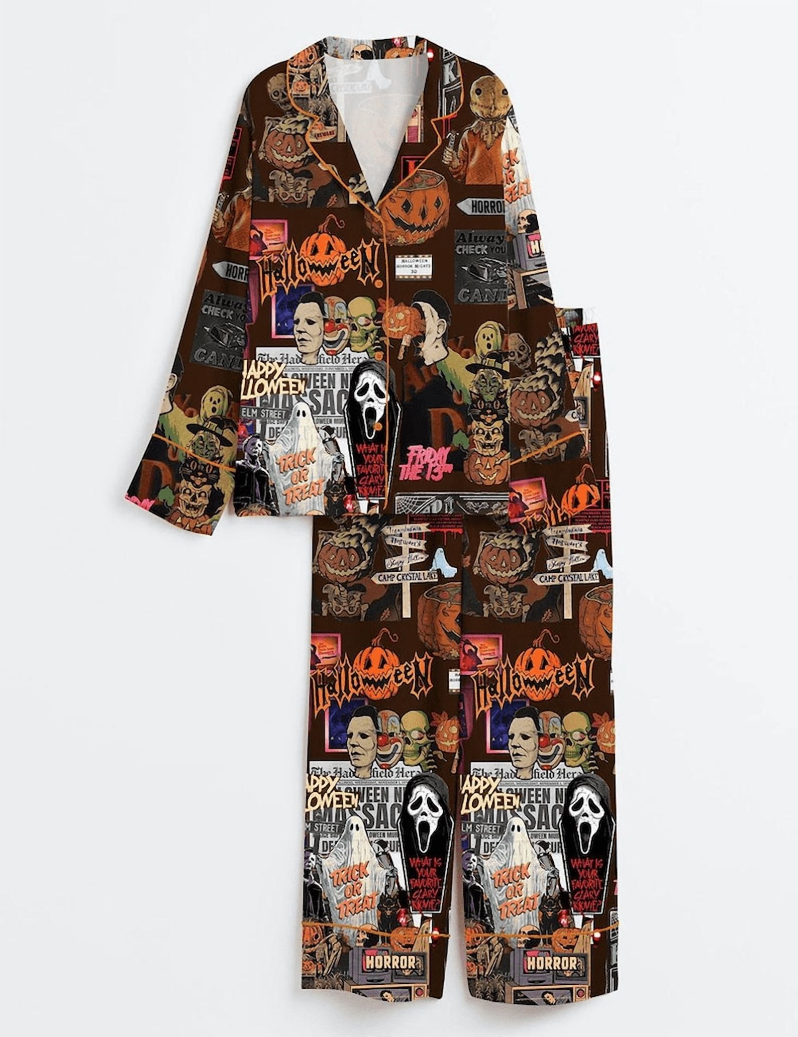 2025 Halloween Horror Movie Enjoyer Thriller Ghost Pumpkin Long Sleeve ...