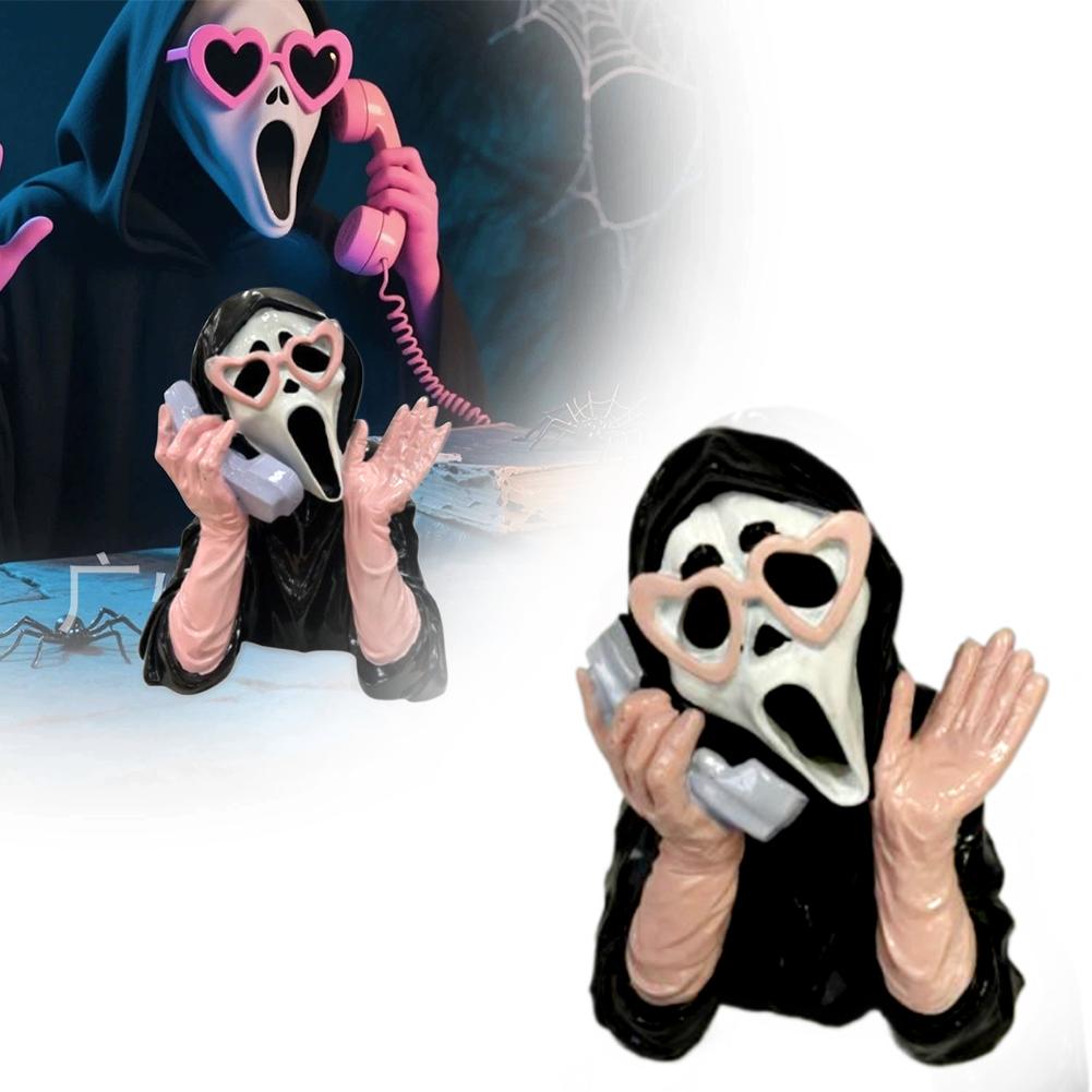 2025 Halloween Horror Resin Ghostface Statue Decor - Screaming Girl ...