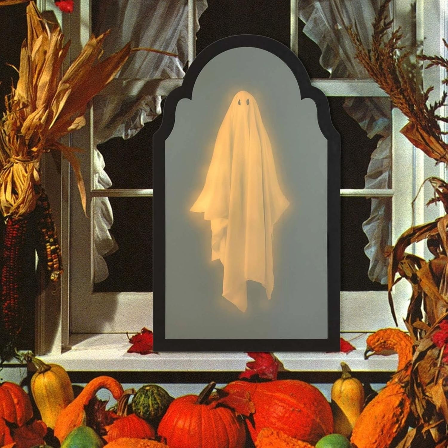 2025 Halloween Novelty Ghost Mirror with Creepy Eyes, Ghost Hologram ...