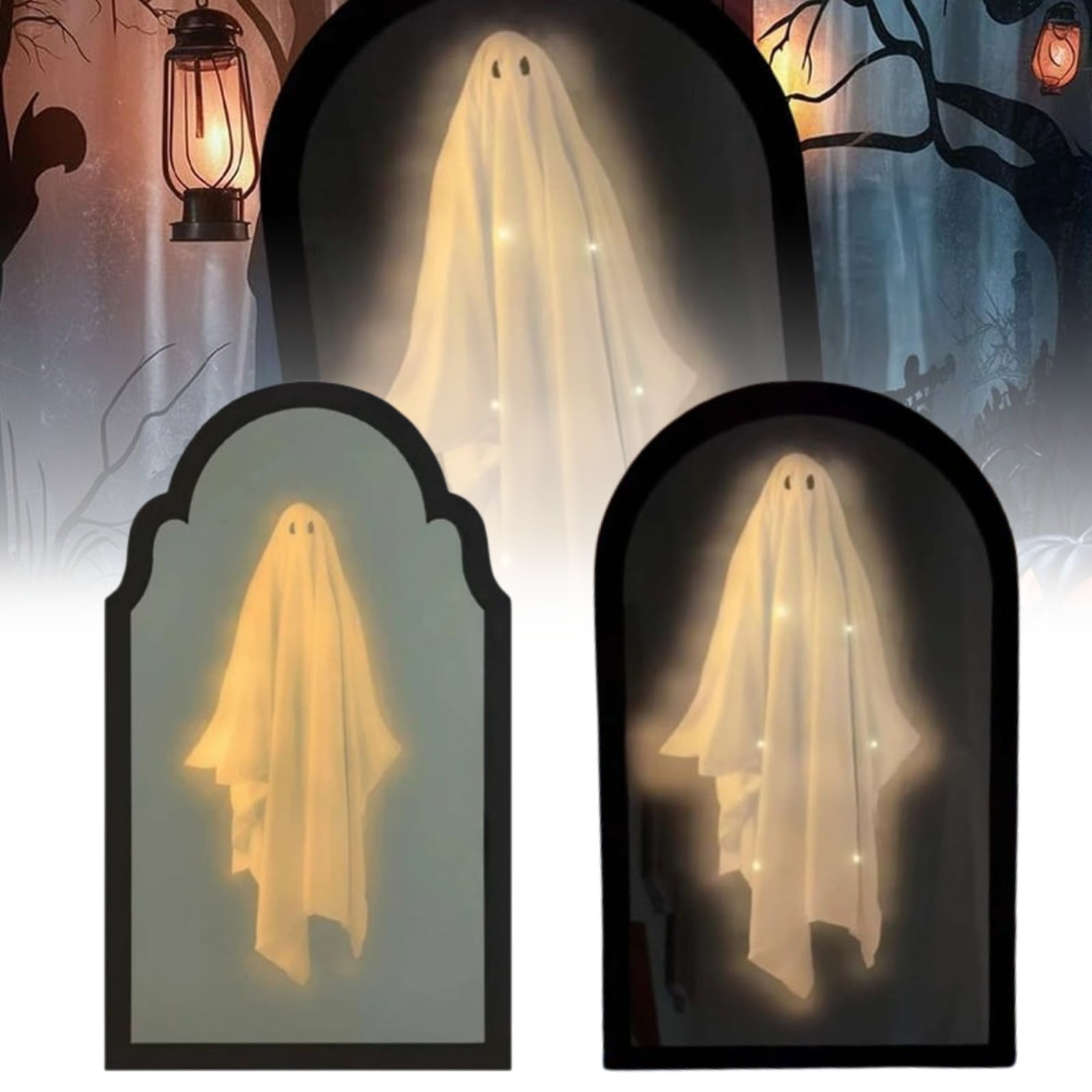 2025 Halloween Novelty Ghost Mirror with Creepy Eyes, Ghost Hologram ...