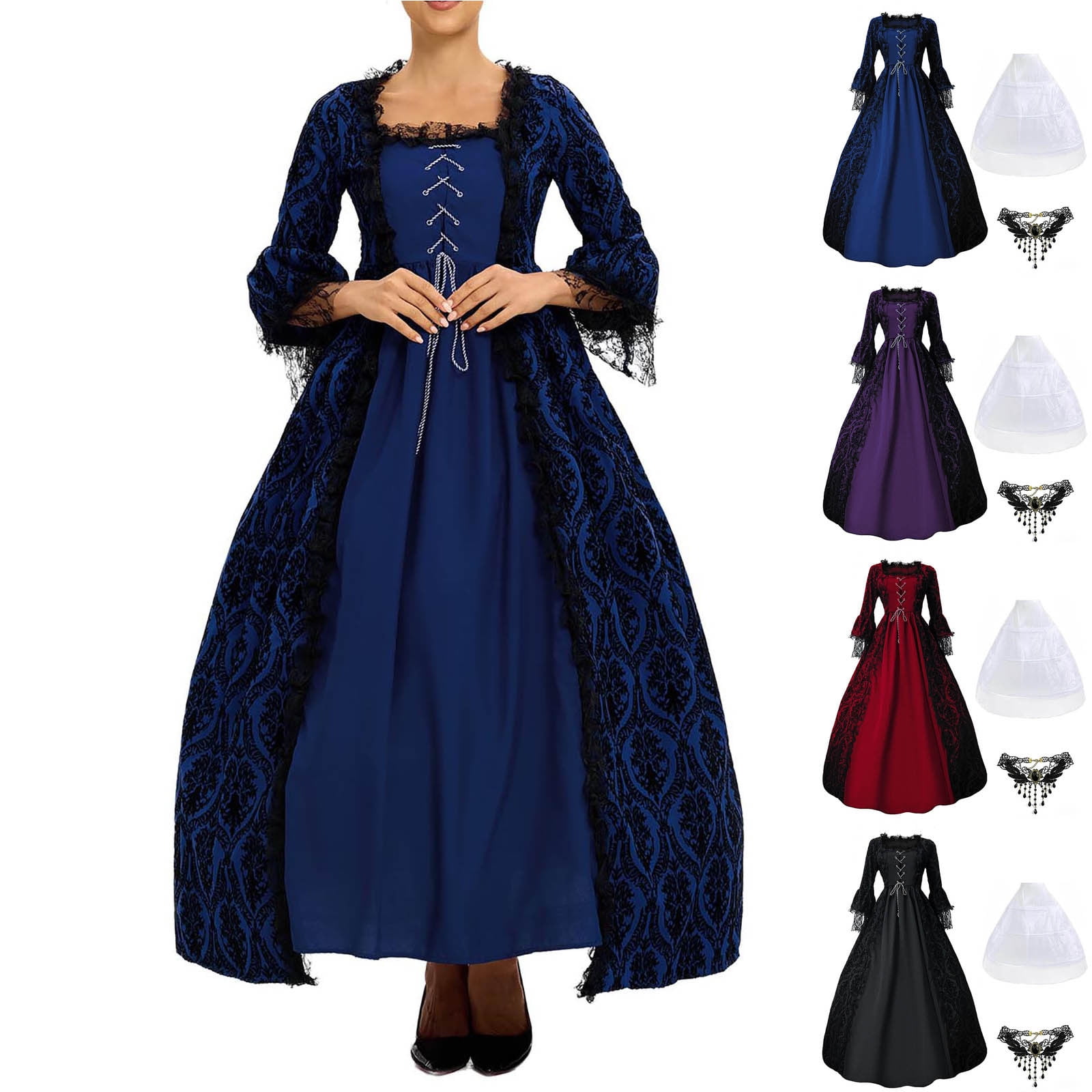 2025 Halloween Plus Size Women's Victorian Dress 18th Century Medieval ...