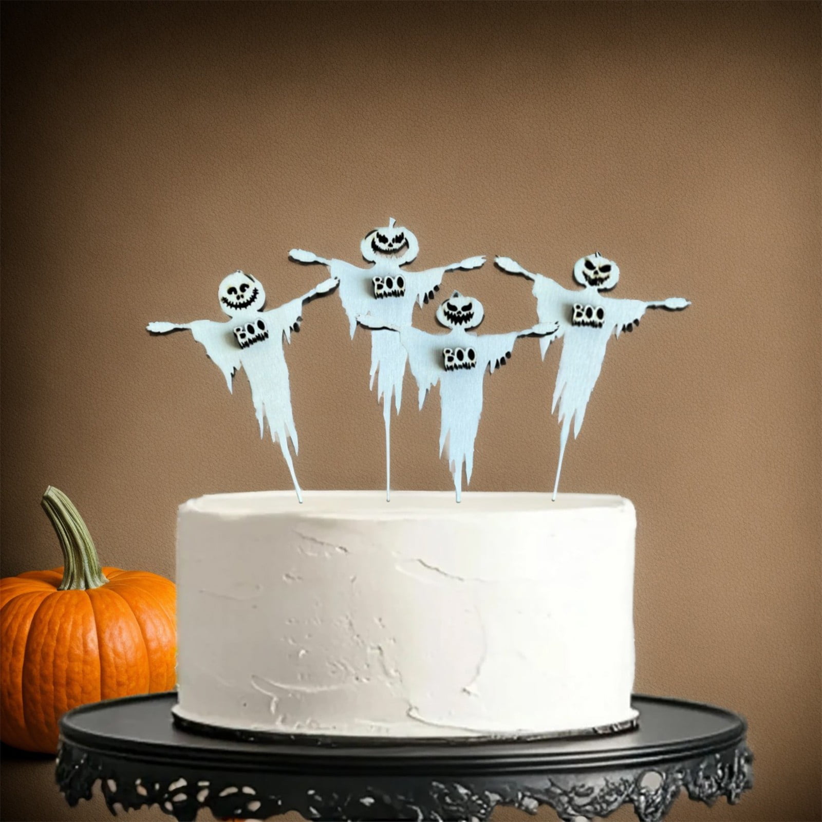 2025 Halloween Scary Pumpkin Scarecrow Cake Decorations - Creepy Straw ...