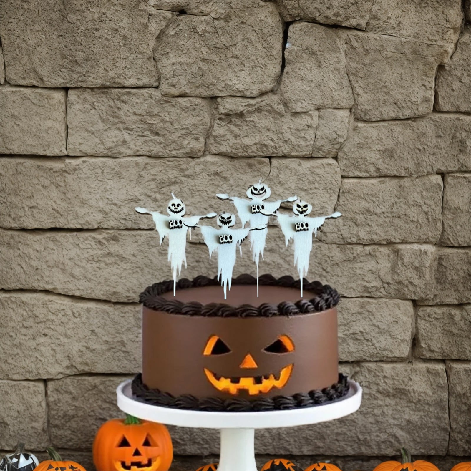 2025 Halloween Scary Pumpkin Scarecrow Cake Decorations - Creepy Straw ...