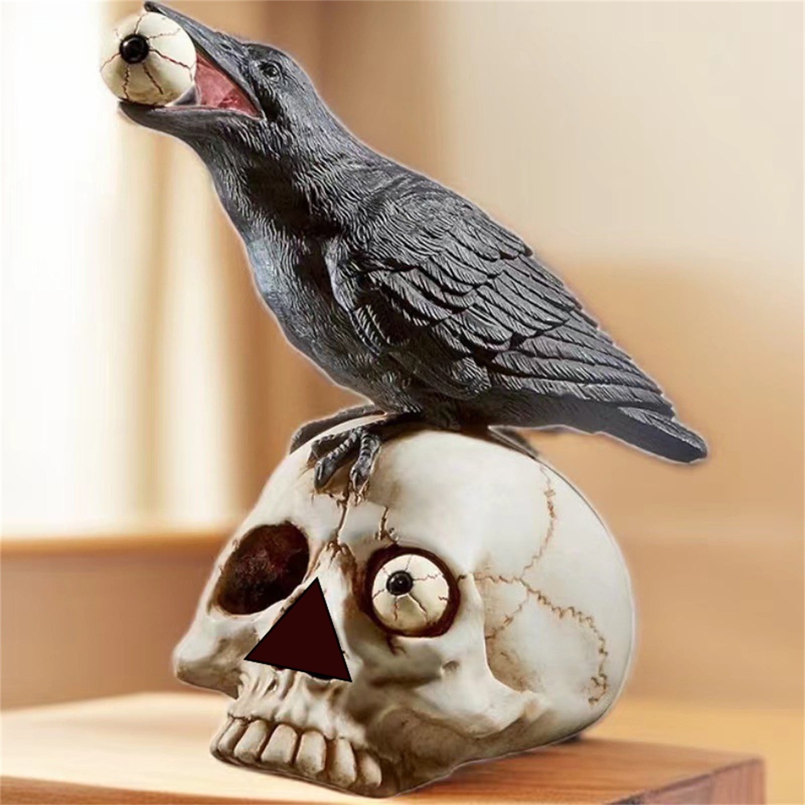 2025 Halloween Skull/ Crow Home Desktop Horror Decoration Statue ...