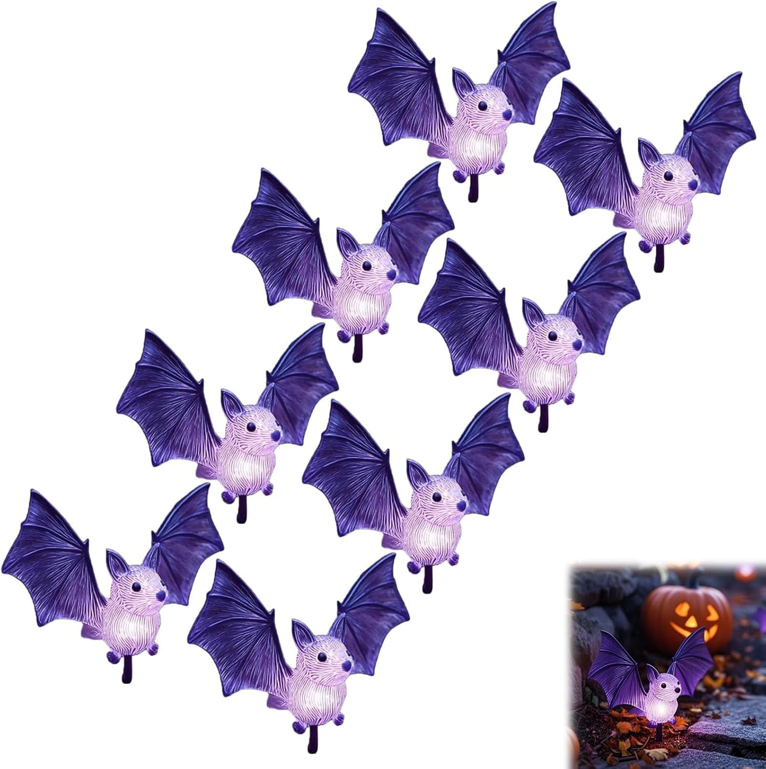 2025 Halloween Solar Bat Pathway Lights, Halloween Decorations Outdoor Solar Bat Garden Lights ...