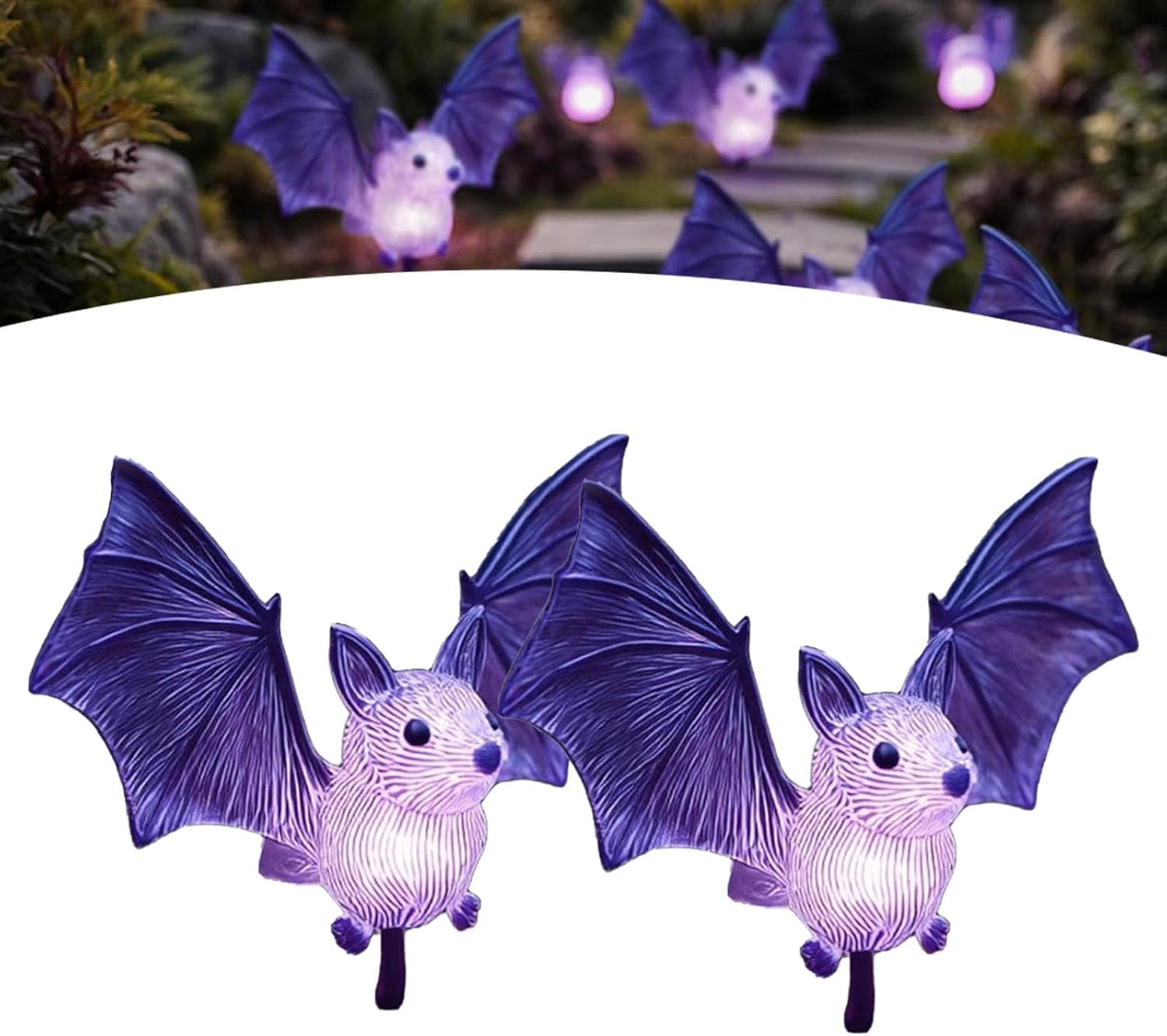 2025 Halloween Solar Bat Pathway Lights, Halloween Decorations Outdoor ...