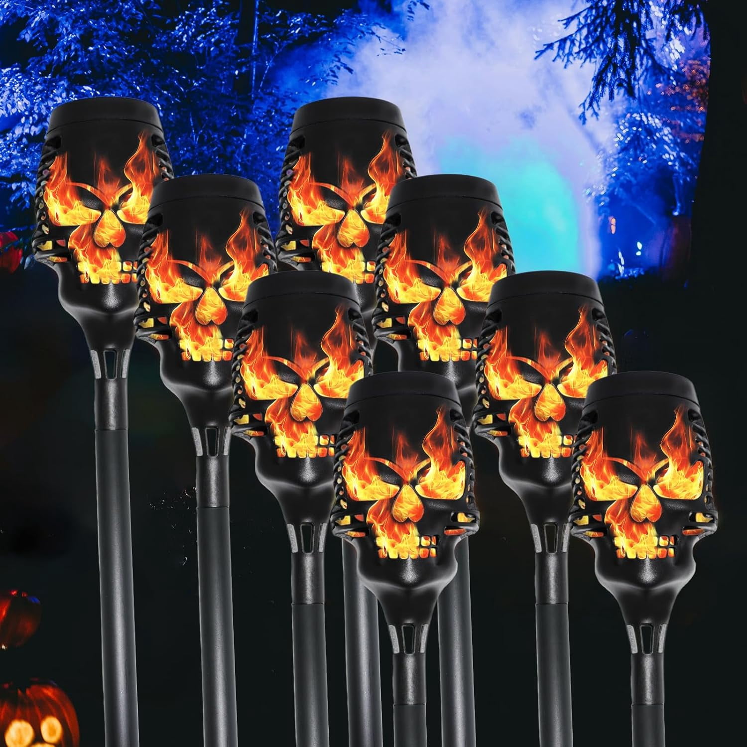 2025 Halloween Solar Lights Outdoor Pathway Lights, 4 Pc LED Waterproof ...