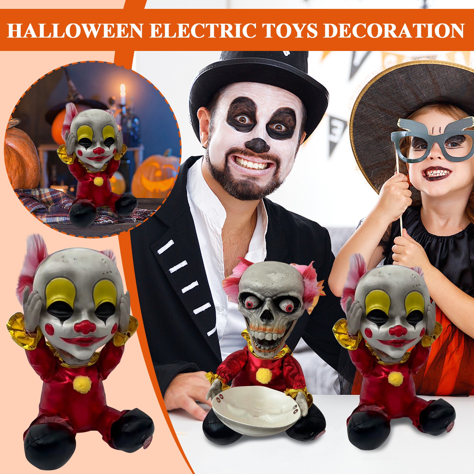 2025 Halloween Spooky Halloween Electric Toys - 13.8 Inch Scary ...