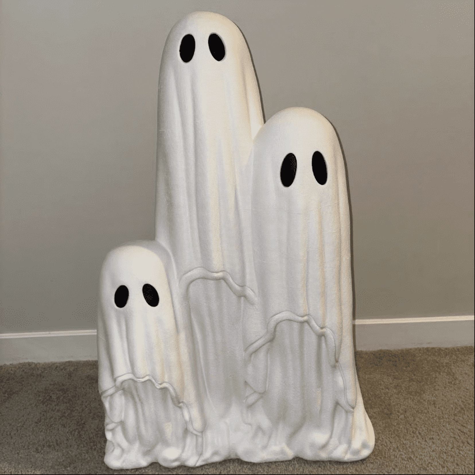 2025 Halloween Summerween Viral White Cheesecloth Ghost Trio LED Light ...