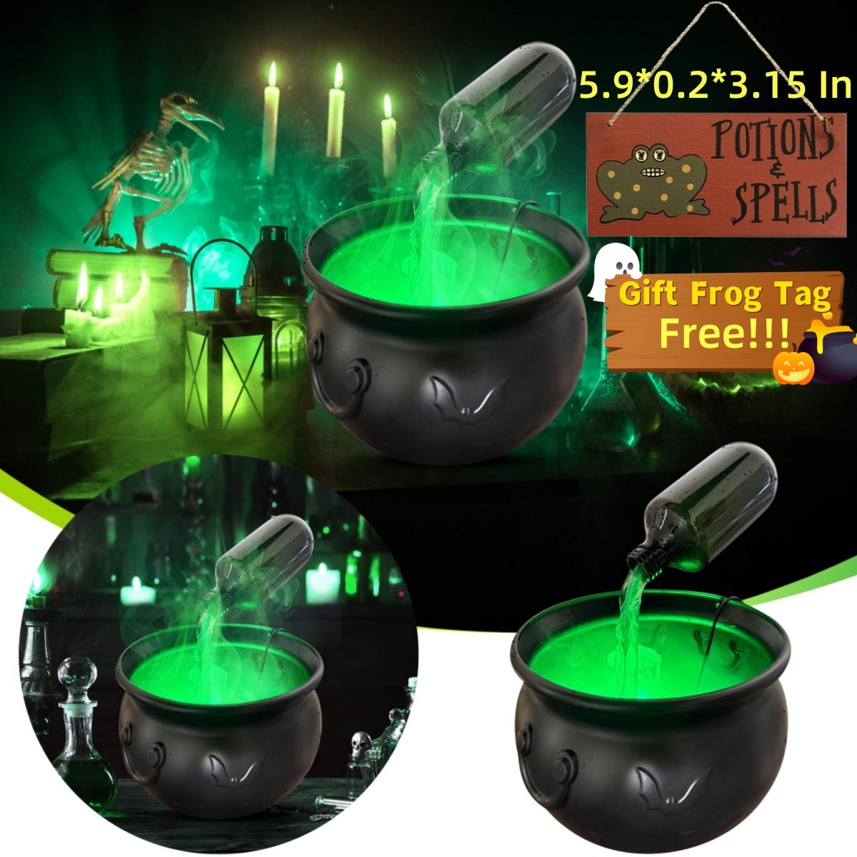 2025 Halloween Super Hot! Floating Potion Bottle & Witch Cauldron ...
