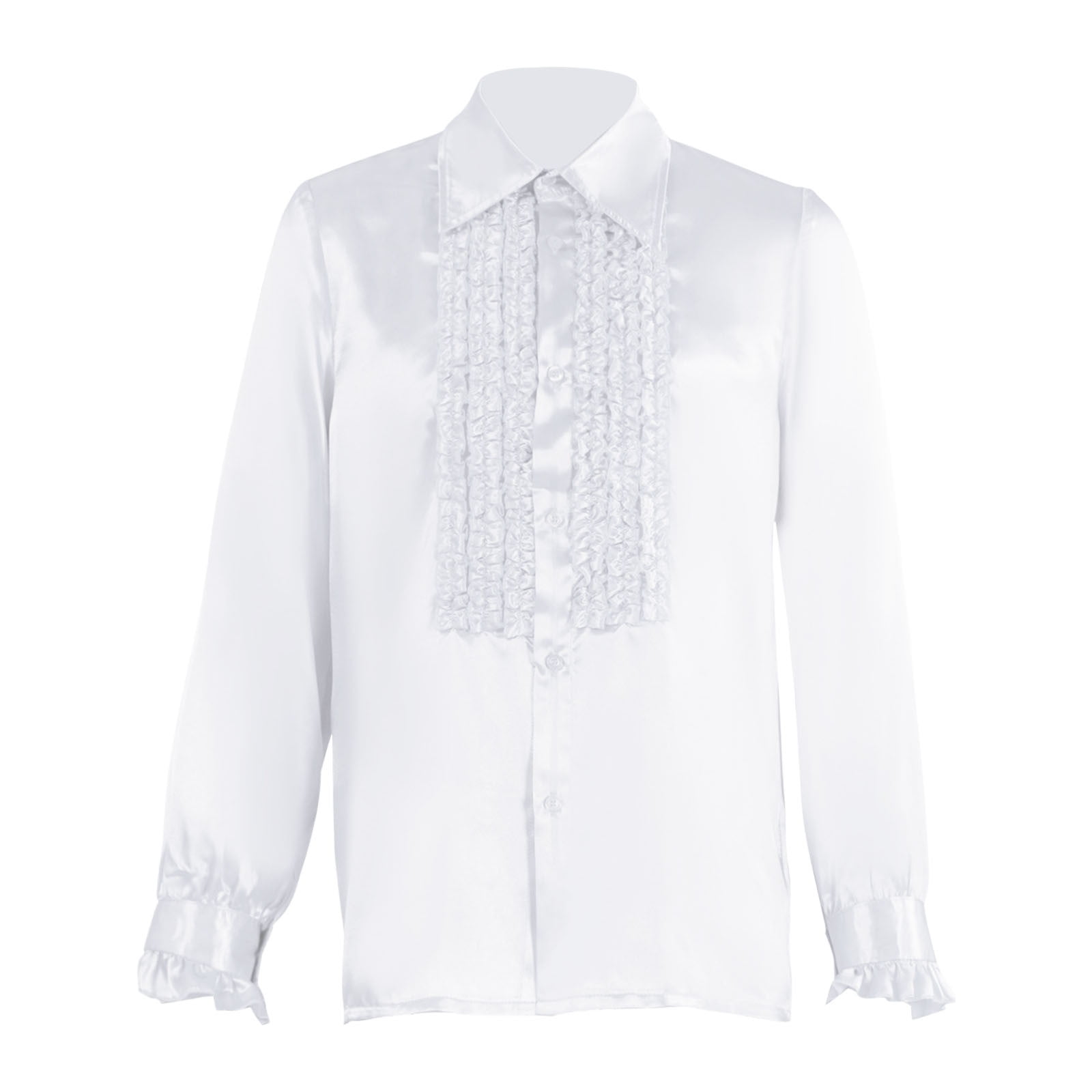 2025 Halloween Tuxedo Shirt for Men Ruffle Front Stag Party Wedding ...