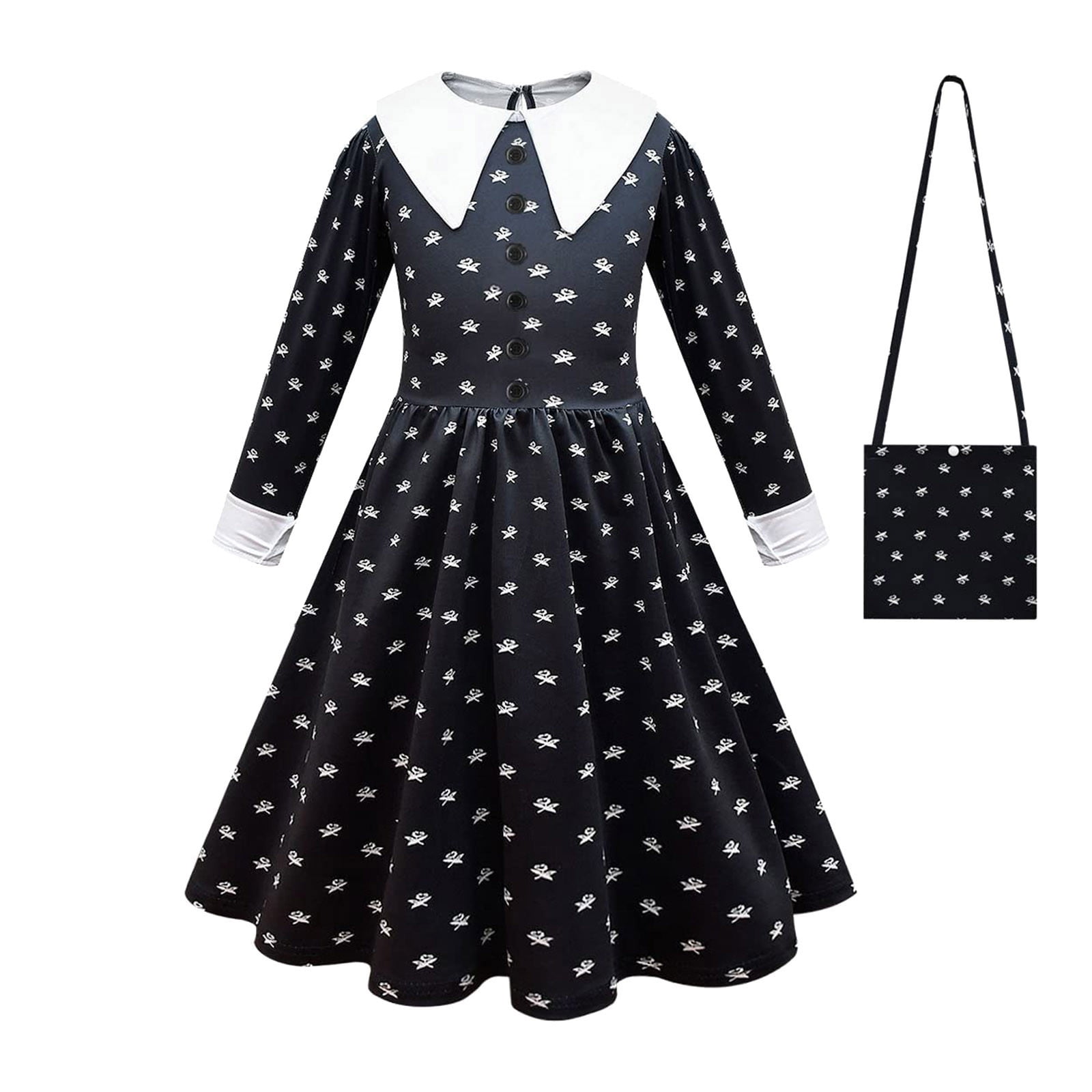2025 Halloween Wednesday Addams Costume, Wednesday Addams Dress Girls ...