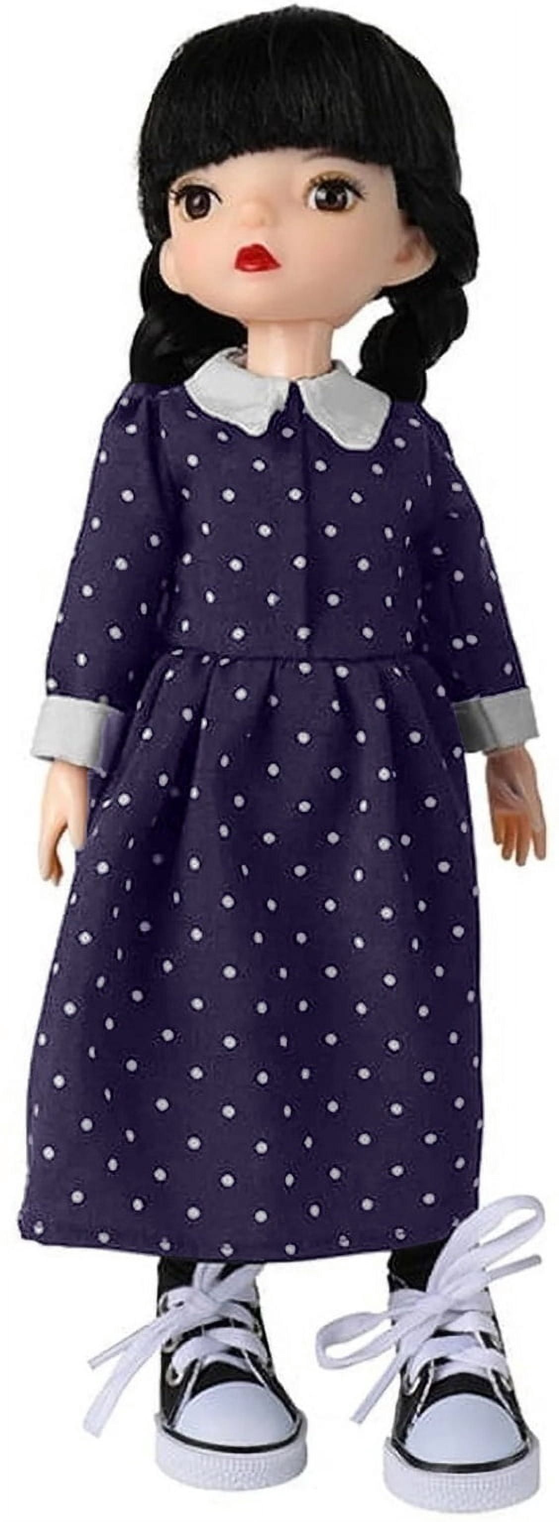 2025 Halloween Wednesday Addams Doll - 11.2'' Wednesday Dress-up Doll ...