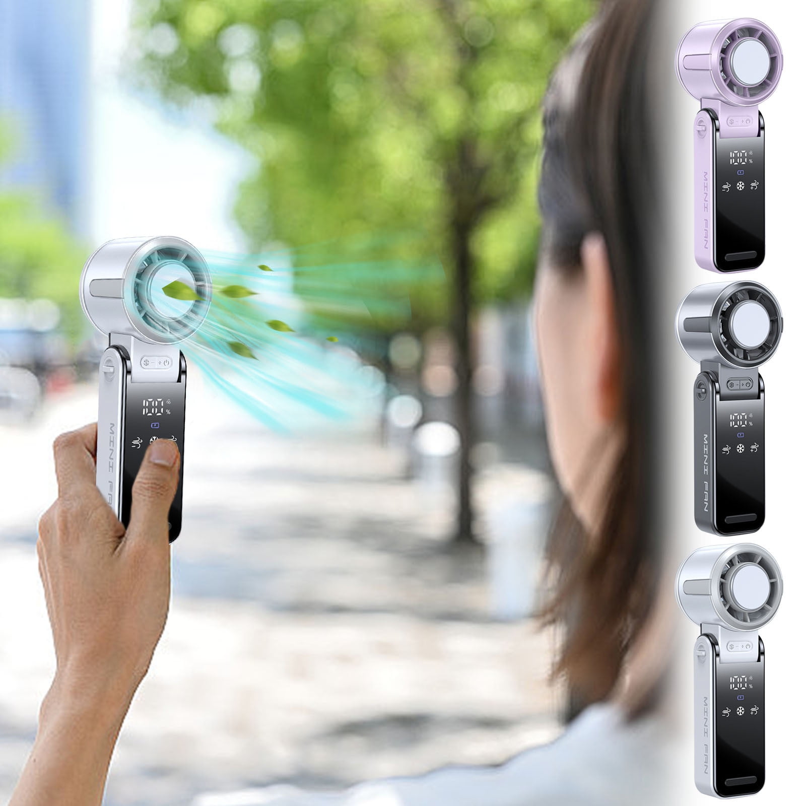 2025 Handheld Portable Fan with Ice Cooler, 2.32"*6.69" Mini Hand Fans ...