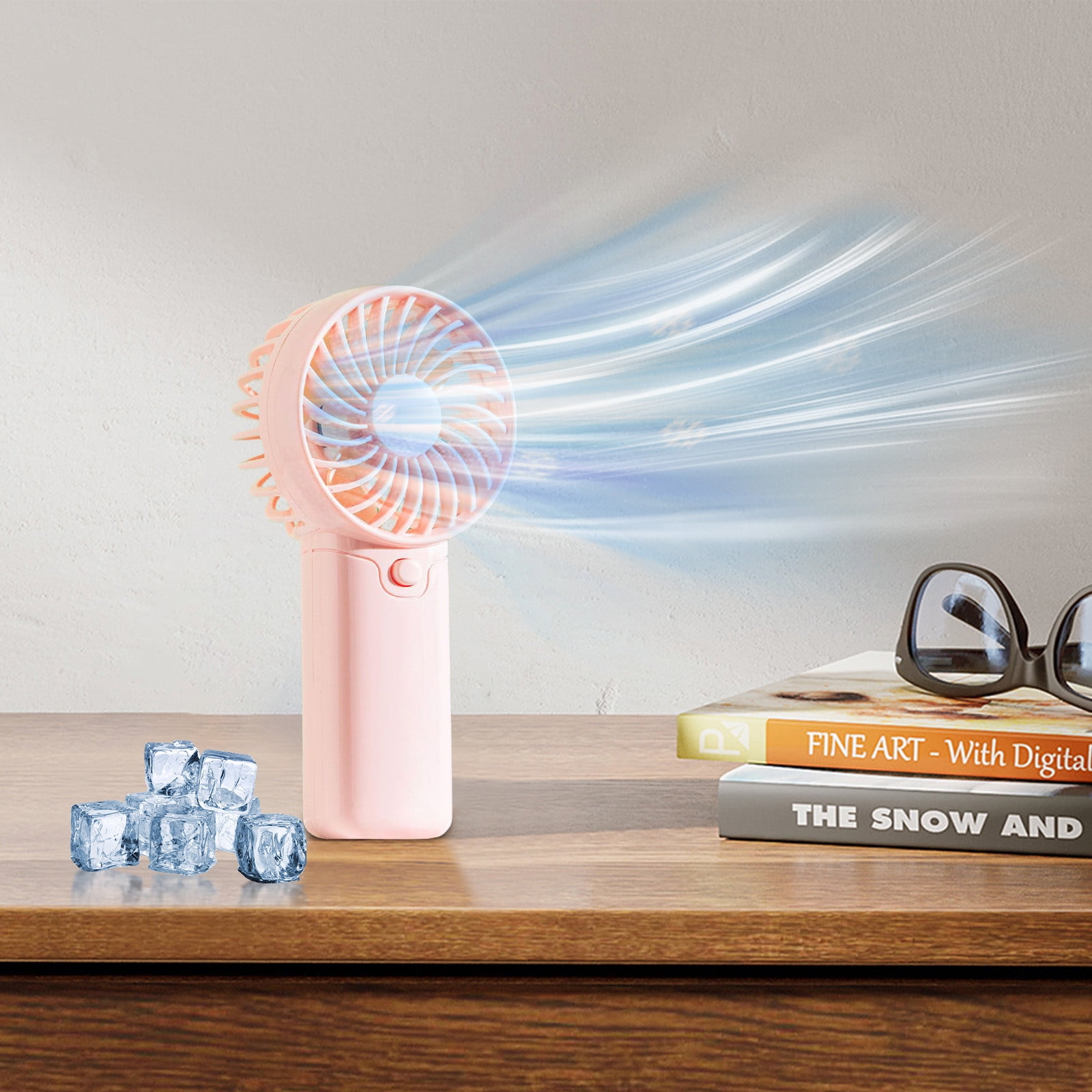 2025 Handheld USB Rechargeable Fan, 3-Speed Portable Mini Fan, 180° Adjustable Angle, Large Wind ...