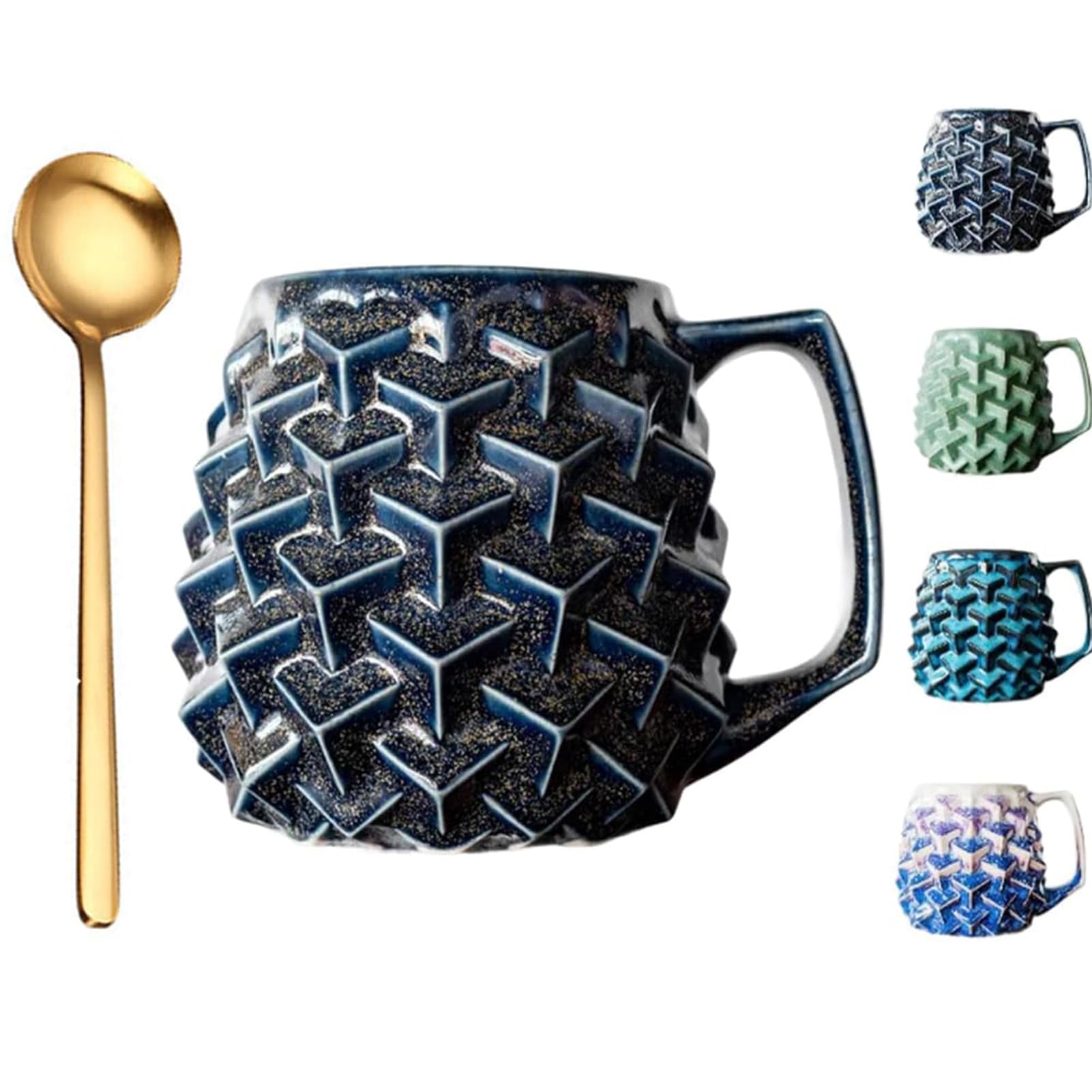 2025 Handmade Ceramic Cubes Coffee Mugs 11 Oz Funny Pottery Mugs ...