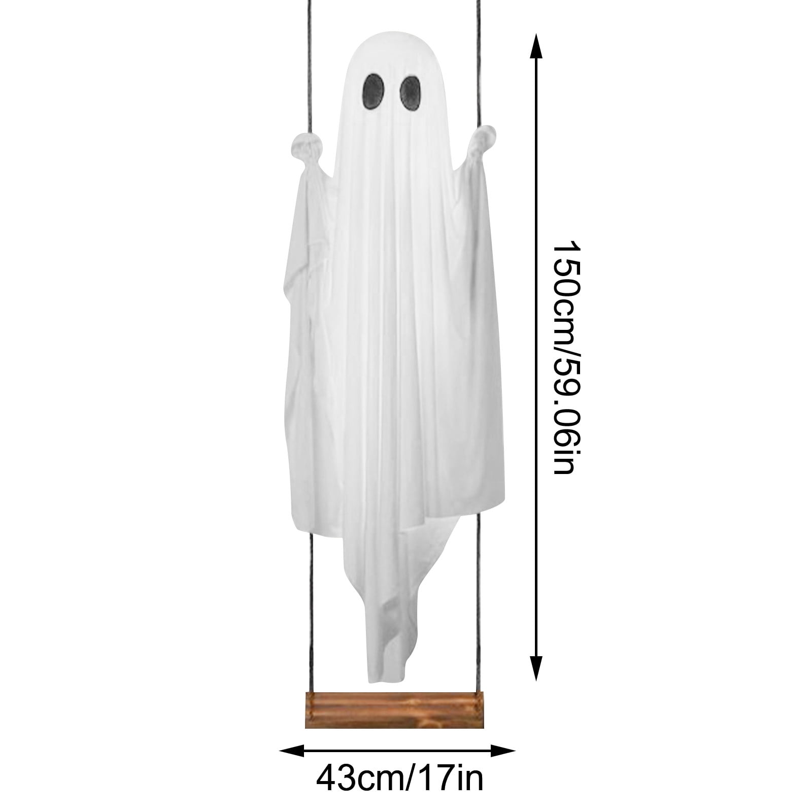 2025 Hanging Swing Ghost Halloween Decor - Adjustable Height LED ...