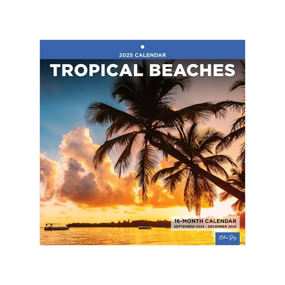 2025 Hanging Wall Calendar, Tropical Beaches, 12x12 by Blue Sky ...
