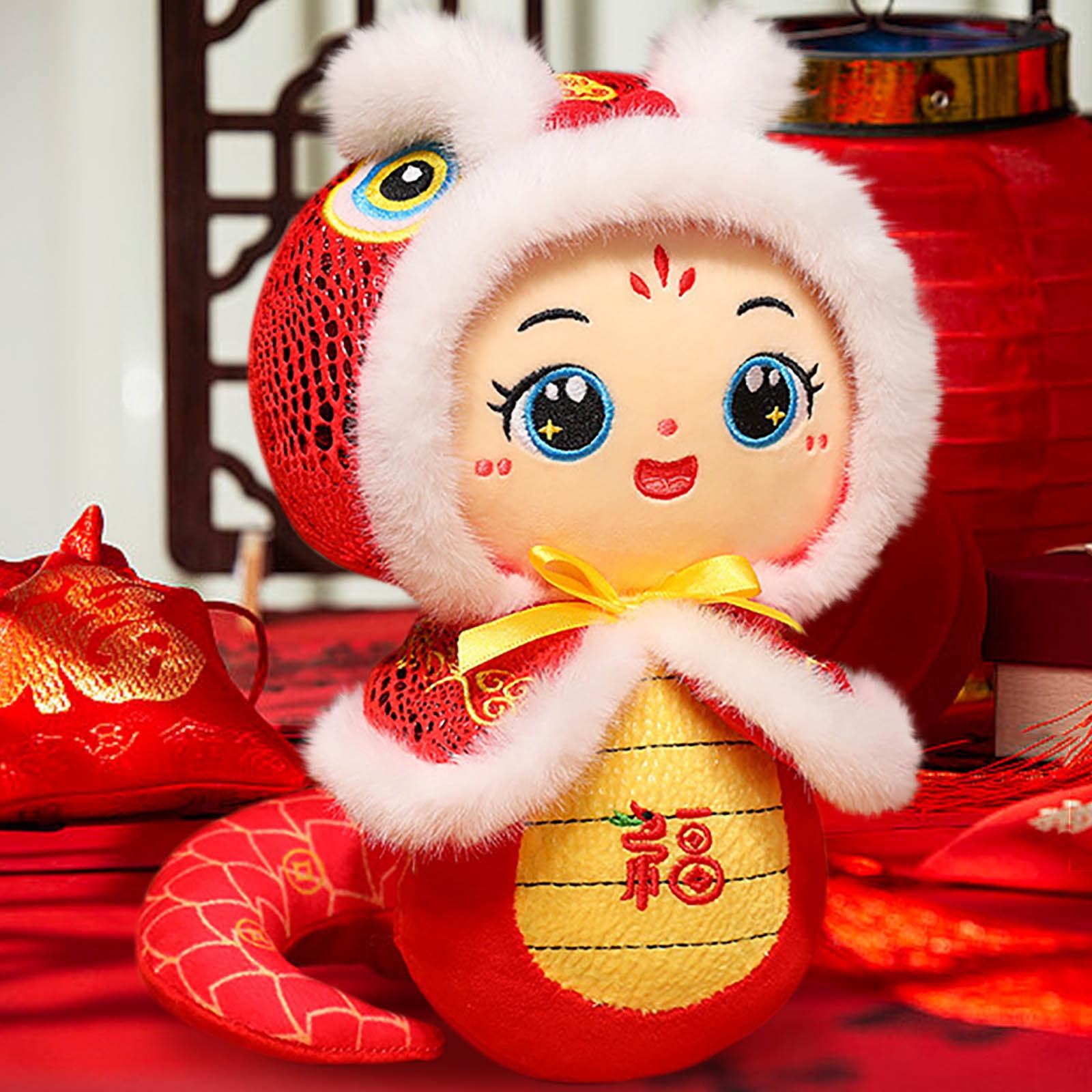 2025 Happy Chinese New Year Snake Plush Animal Toys,13 Inch Lucky Snake ...