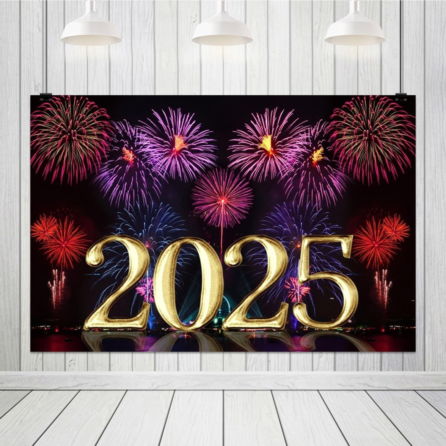 2025 Happy New Year Backdrop Sparklers Fireworks Party Photography ...
