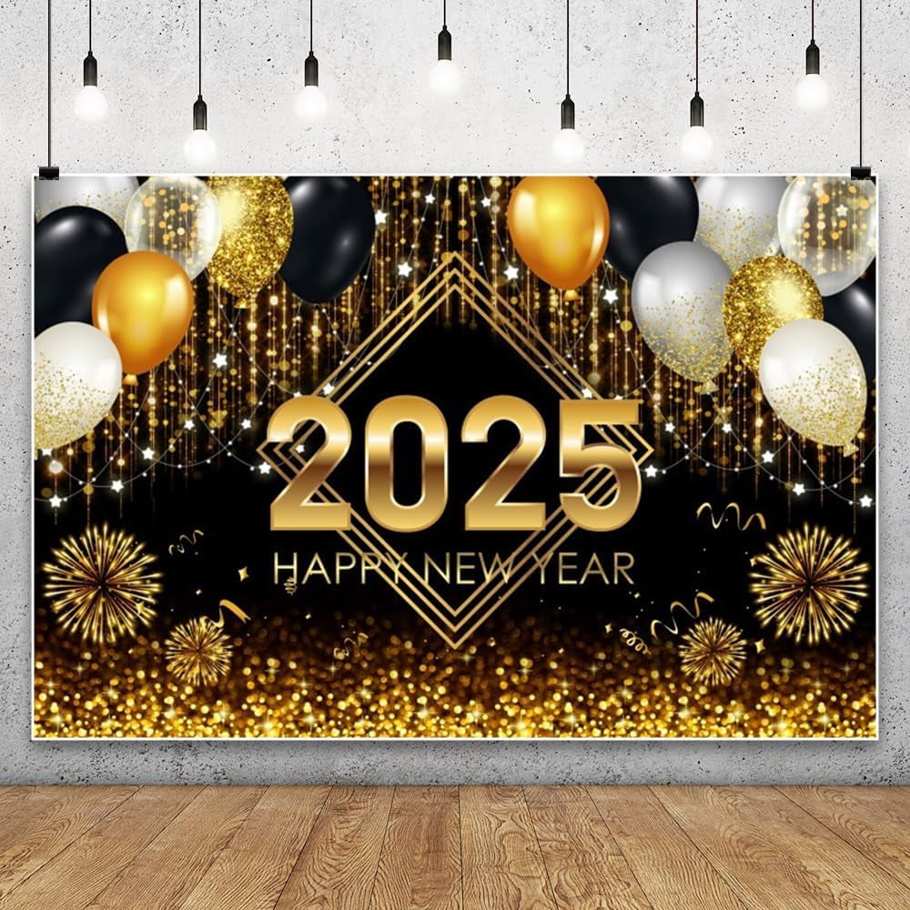 2025 Happy New Year Backdrop Happy New Year Backdrop New Years Fashion ...