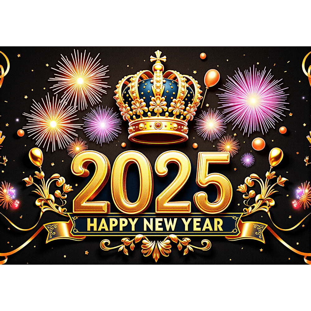 2025 Happy New Year Banner 110x180cm New Year Backdrop Happy New Year ...