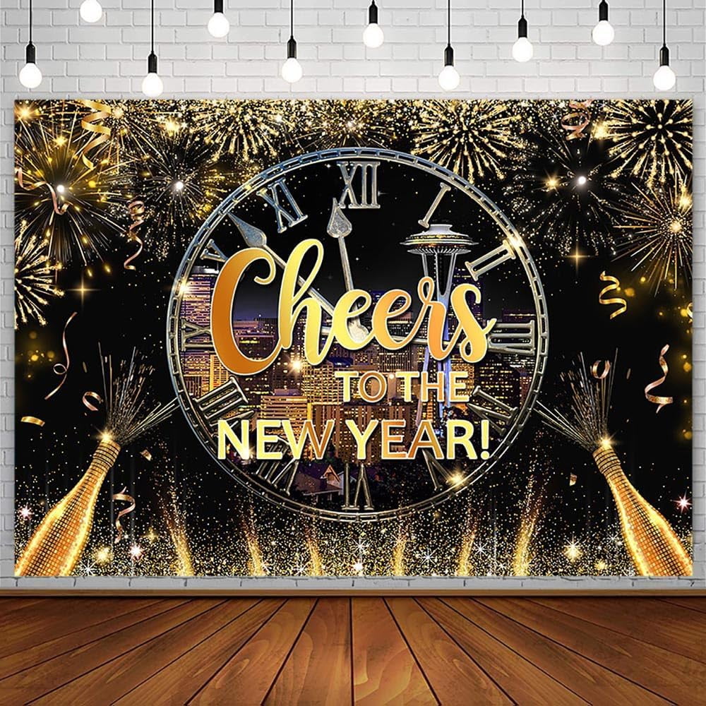2025 Happy New Year Decorations Backdrop, New Years Eve Party Supplies ...