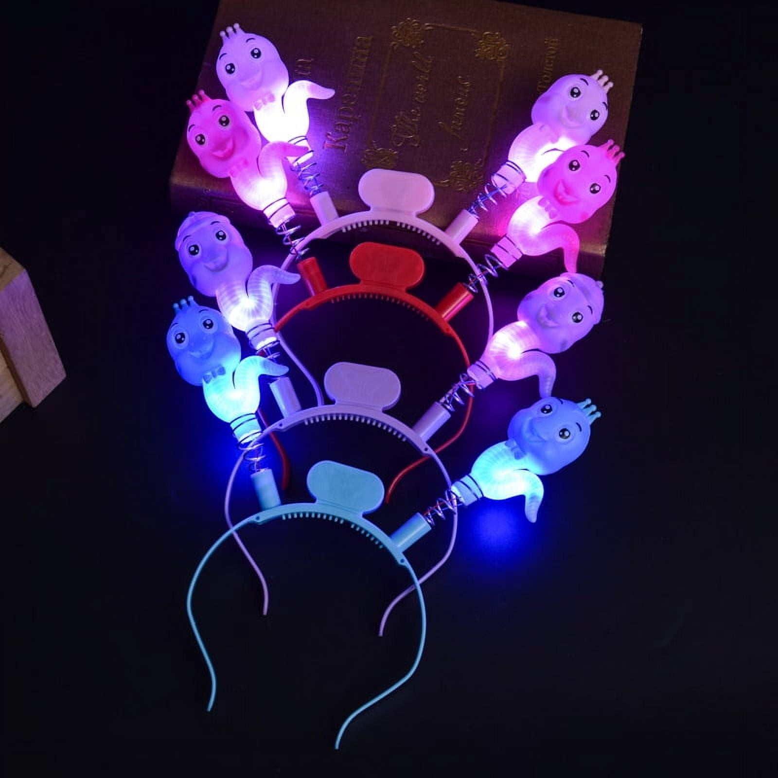 2025 Happy New Year LED Glow Headband Kids Adults Optic Fiber Light Up ...