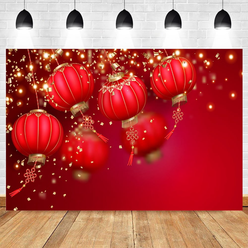2025 Happy New Year Photography Backdrop Chinese Style Snakes Red ...