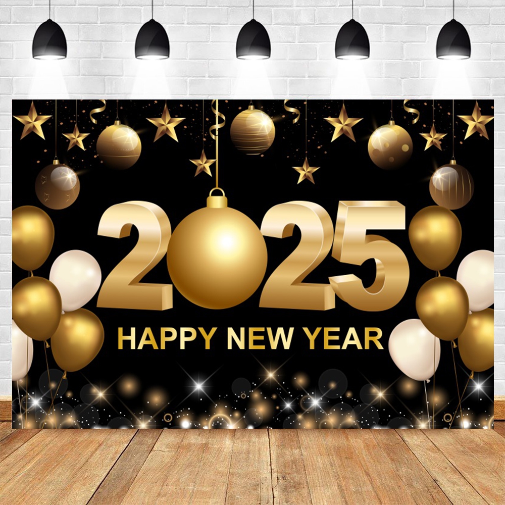 2025 Happy New Year Photography Backdrop New Year's Eve Party Balloon ...