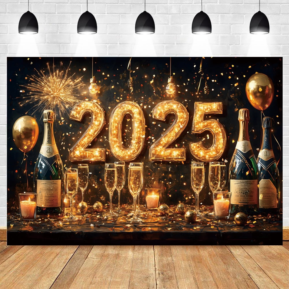 2025 Happy New Year Photography Backdrop New Year's Eve Party Balloon ...