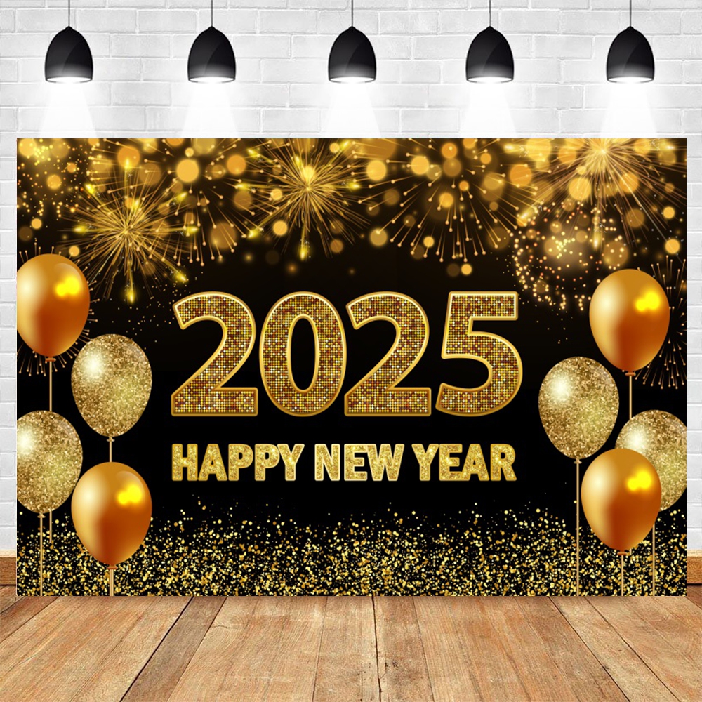 2025 Happy New Year Photography Backdrop New Year's Eve Party Balloon ...