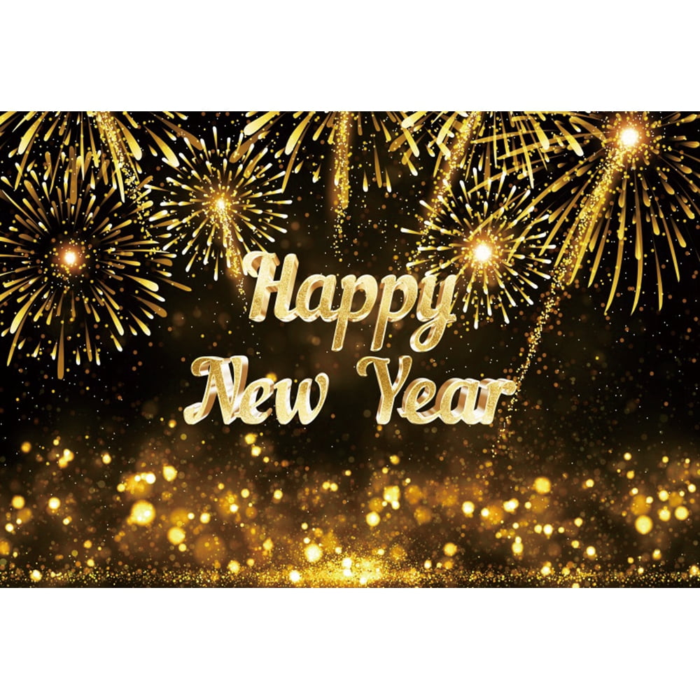 2025 Happy New Year Photography Backdrops s Clocks Champagne Golden ...