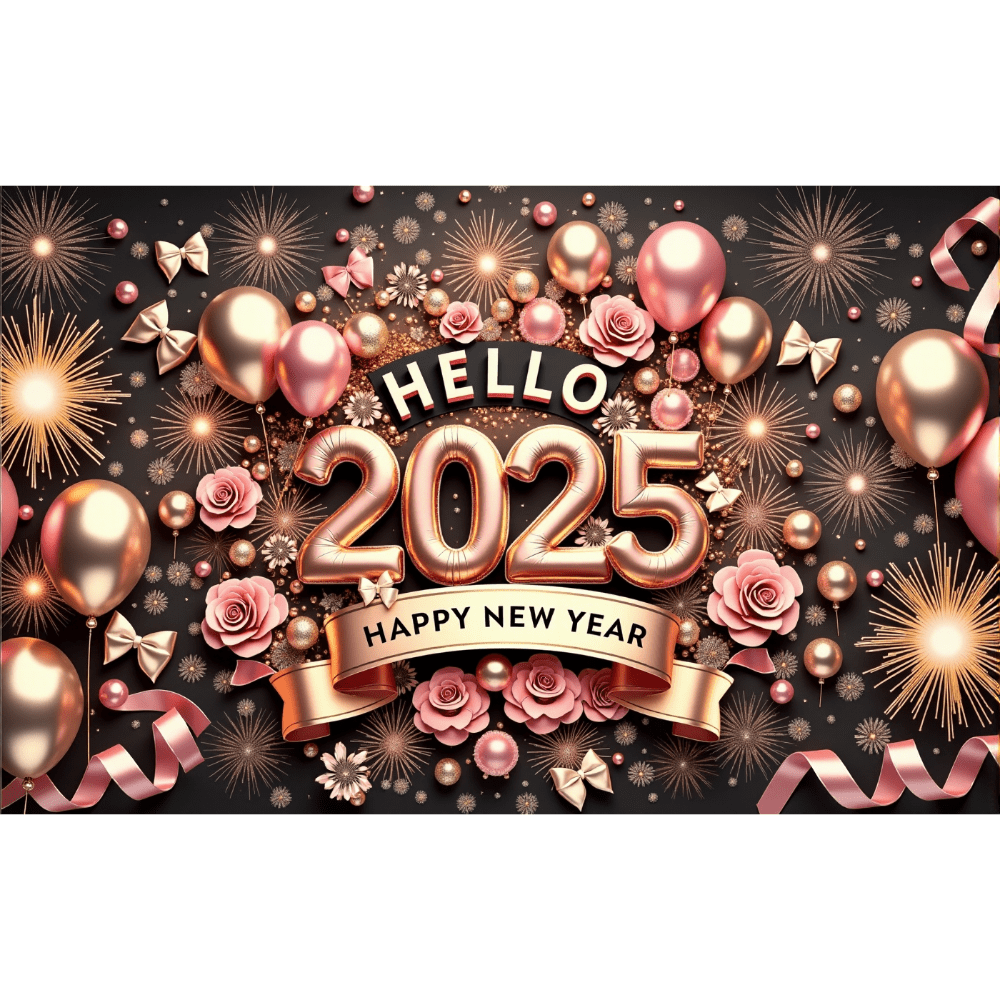 2025 Happy New Year Theme Party Background Banner New Year Celebrate ...