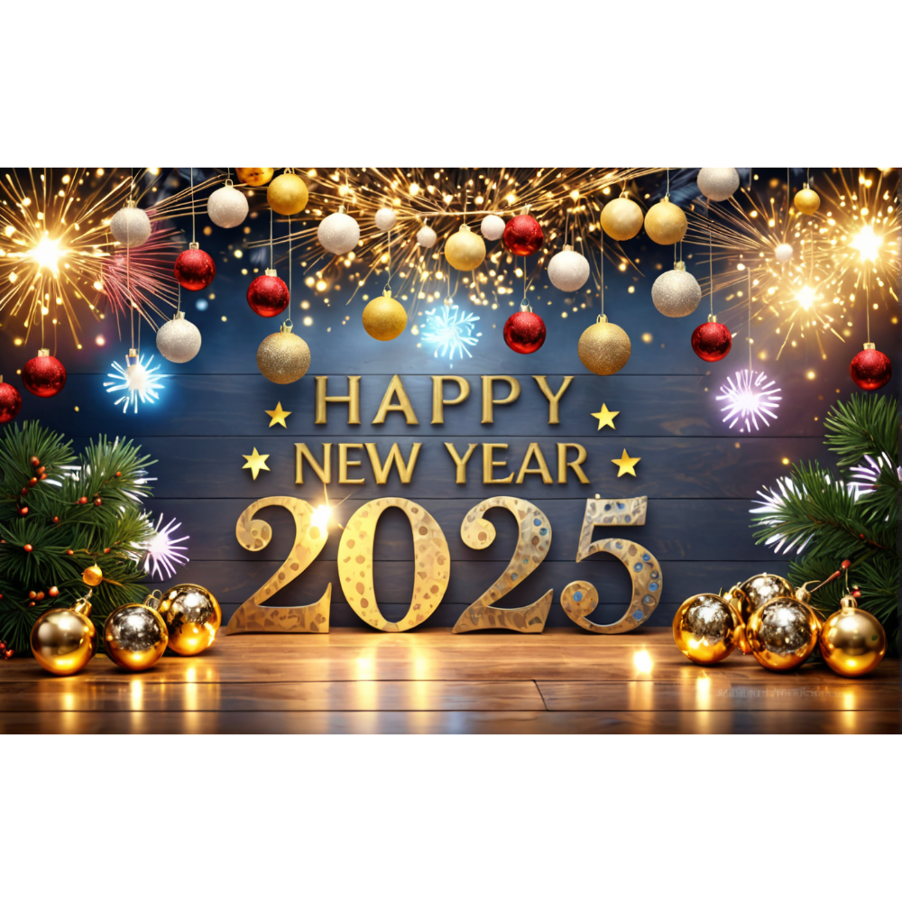 2025 Happy New Year Theme Party Background Banner New Year Celebrate ...