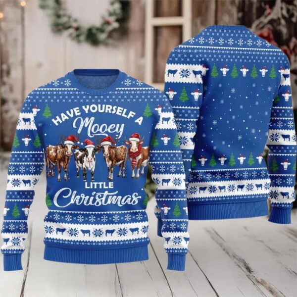 2025 Have Yourself a little Christmas Mooey Christmas Sweater - Walmart.com